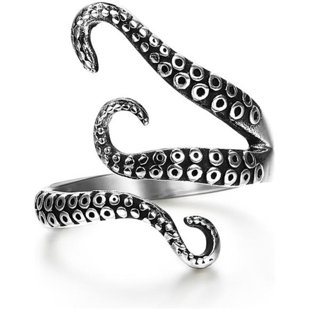 Stainless Steel Octopus Shape Rings For Men Vintage R… - Gem